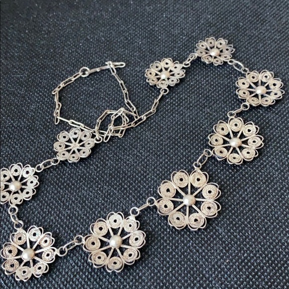 Jewelry | Vintage Antique Sterling Silver Filigree Necklace | Poshmark